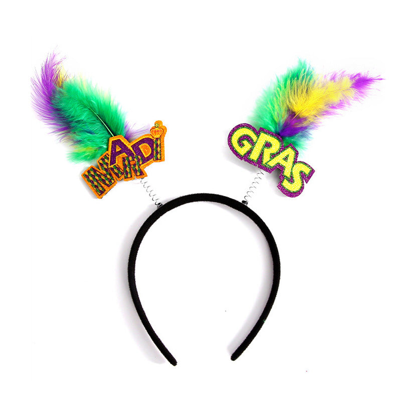 Mardi Gras Feather Parade Headband