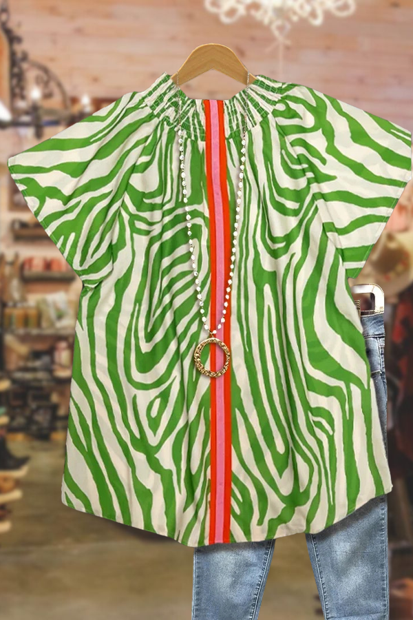 Animal Print Reglan Sleeve Top